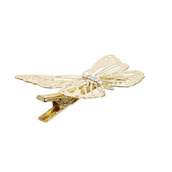 Star Posh | Accessories | 2 Gold Butterfly Hair Clip | Poshmark